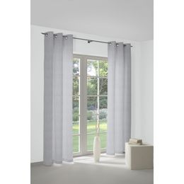 Vorhang WIRTH, B:132cm H:245cm, grau, Jacquard, Baumwolle, Polyester, Wohnzimmer, Gardinen, "Torbole"