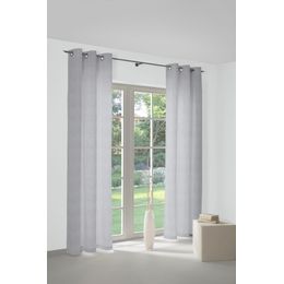 Vorhang WIRTH, B:132cm H:225cm, grau, Jacquard, Baumwolle, Polyester, Wohnzimmer, Gardinen, "Torbole"