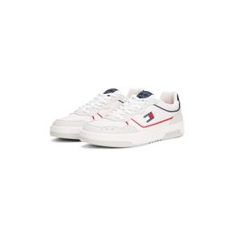 Tommy Jeans Herren Sneaker "TJM CUPSOLE ELEVATED LEATHER", Gr. 41, wei&szlig;, Nappaleder, Veloursleder, kontrastfarbene Details, Schuhe, Freizeitschuh,