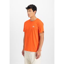 T-Shirt Alpha Industries "Basic T-Shirt SL", Herren, Gr. L, orange (boost orange), Obermaterial: 100% Baumwolle, Shirts T-Shirt