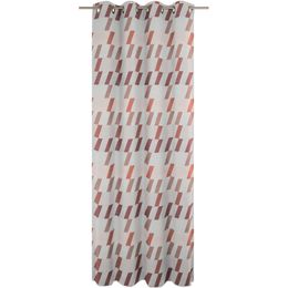 Vorhang WIRTH, B:132cm H:255cm, orange, Jacquard, Baumwolle, Polyester, Wohnzimmer, Gardinen, "Bray"