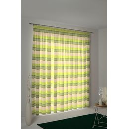 Vorhang WIRTH, B:135cm H:145cm, gr&uuml;n, Baumwolle, Polyester, Wohnzimmer, Gardinen, "Menorca"
