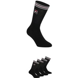 Fila Herren Sportsocken "UNISEX TOP QUALITY FULL TERRY VINTAGE SOCKS", Gr. 35, schwarz, Baumwollmischung, unifarben, Socken, sportliches Design mit