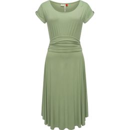 Ragwear Damen Sommerkleid "Yvone Solid", gr&uuml;n, Gr. XXL, Material: 95% Viskose, 5% Elasthan, Kleider, leichtes Jersey-Kleid mit Tailleng&uuml;rtel
