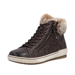 Remonte Damen Winterboots, Gr. 43, braun, Leder, Textil, Schuhe, Plateau, Outdoorschuh Schn&uuml;rboots mit wasserabweisender TEX-Membran