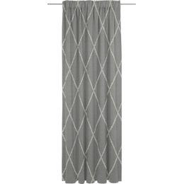 Vorhang Adam, B:142cm H:175cm, grau, Jacquard, Baumwolle, Wohnzimmer, Gardinen, "Casket Valdelana Light", aus 100% Bio-Baumwolle