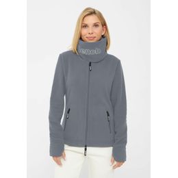 Bench. Damen Fleecejacke "FUNNEL", grau, Gr. 42, Glanzfaden, unifarben, Fleece, Obermaterial: 100% Polyester, Jacken, mit Glitzerstickerei