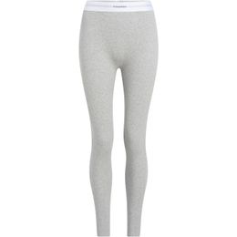 Damen Leggings "LEGGING", Calvin Klein Underwear, Gr. L, grau, Jersey, Obermaterial: 96% Baumwolle, 4% Elasthan, meliert, Hosen, mit Elastik-Logobund