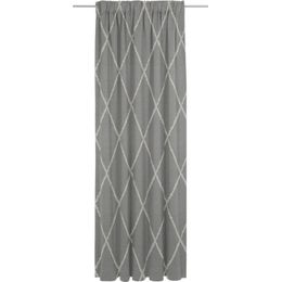 Vorhang Adam, B:142cm H:255cm, grau, Jacquard, Baumwolle, Wohnzimmer, Gardinen, "Casket Valdelana Light", aus 100% Bio-Baumwolle