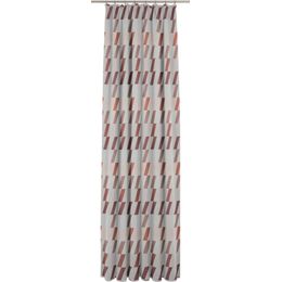 Vorhang WIRTH, B:132cm H:245cm, orange, Jacquard, Baumwolle, Polyester, Wohnzimmer, Gardinen, "Bray"