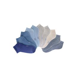 H.I.S. H.I.S Damen Kurzsocken "Damen Sport Basic Socken, Laufsocken ohne Frottee", Gr. 35, blau, Baumwolle, Elasthan, Polyamid, unifarben, Socken, mit