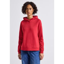 Street One Damen Hoodie, rot, Gr. 34, unifarben, Sweatware, 60% Baumwolle, 40% Polyester, Sweatshirts, im soften Baumwoll-Mix