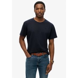Superdry Herren Rundhalsshirt "ESSENTIALS RELAXED TEE", blau, Gr. L, unifarben, Single Jersey, Obermaterial: 100% Baumwolle, Shirts