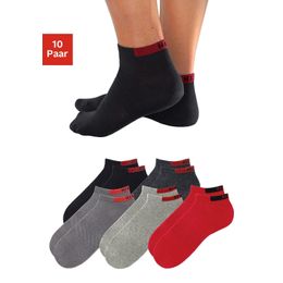 H.I.S. H.I.S Herren Sneakersocken "Sneaker Socken Herren Damen, Kurzschaft Socken", Gr. 35, rot, Baumwolle, Elasthan, Polyamid, meliert, Socken, mit