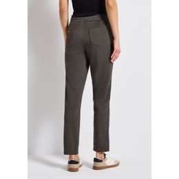 Street One Damen Jogger Pants, braun, Gr. 42, unifarben, Jersey, 76% Polyester, 24% Viskose, Hosen, Middle Waist