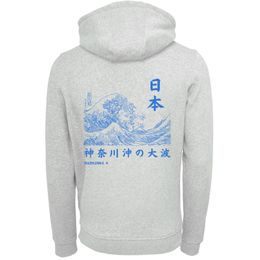 F4NT4STIC Damen Kapuzenpullover "Kanagawa Welle Japan", grau, Gr. XS, Obermaterial: 65% Baumwolle, 35% Polyester, Pullover, Hoodie, Warm, Bequem