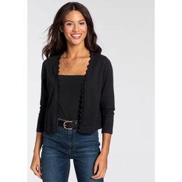 Laura Scott Damen Strickjacke, schwarz, Gr. 36, clean, unifarben, Feinstrick, Obermaterial: 70% Viskose, 30% Polyamid, Strickjacken, leichte