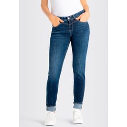 MAC Damen Slim-fit-Jeans "RICH SLIM", blau, Gr. 36, unifarben, Denim/Jeans, Obermaterial: 71% Baumwolle, 16% Polyester, 11% Lyocell, 2% sonstige