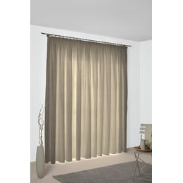 Vorhang WIRTH, B:132cm H:245cm, braun, Jacquard, Baumwolle, Polyester, Wohnzimmer, Gardinen, "Torbole"