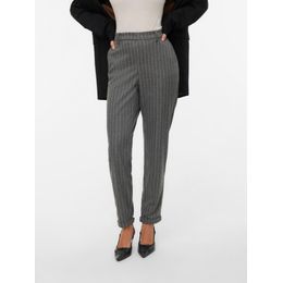 V&eacute;ro Moda VERO MODA Damen Anzughose "VMMAYA MACY MW LOOSE PANT NOOS", wei&szlig;, Gr. XL, gestreift, Milano Rib, Obermaterial: 95% Polyester, 5% Elasthan, Hosen