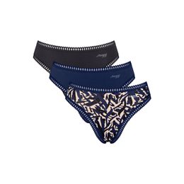 Sloggi Damen Slip "Slip GO Crush High leg C3P 3er Pack", Gr. XXL, blau, Obermaterial: 95% Baumwolle CO. 5% Elasthan EL., Unterhosen