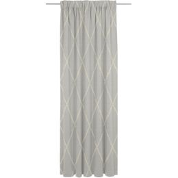 Vorhang Adam, B:142cm H:175cm, grau, Jacquard, Baumwolle, Wohnzimmer, Gardinen, "Casket Valdelana Light", aus 100% Bio-Baumwolle