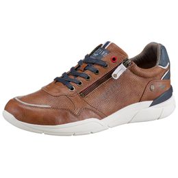 Mustang Shoes Herren Sneaker, Gr. 42, braun, Lederimitat, Schuhe, mit seitlichem Reißverschluss, Freizeitschuh, Halbschuh, Schnürschuh