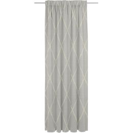 Vorhang Adam, B:142cm H:225cm, grau, Jacquard, Baumwolle, Wohnzimmer, Gardinen, "Casket Valdelana Light", aus 100% Bio-Baumwolle