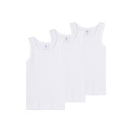 Sanetta Jungen Unterhemd "Unterhemd 3er Pack", Gr. 140, wei&szlig;, Obermaterial: 100% Baumwolle CO(Bio)., Unterhemden