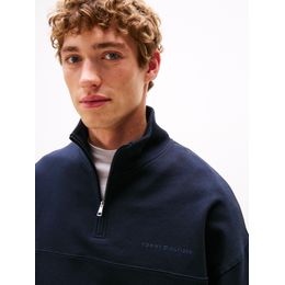 Herren Sweatshirt "HALF ZIP", Tommy Hilfiger Underwear, Gr. L, blau, Sweatware, Obermaterial: 60% Baumwolle, 40% Modal, unifarben, Sweatshirts,