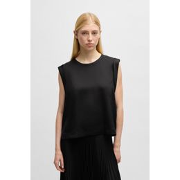 BOSS Orange Damen Klassische Bluse "Ieaska Premium Damenmode", schwarz, Gr. 34, unifarben, Web, Obermaterial: 100% Polyester, Blusen, Satin Qualit&auml;t
