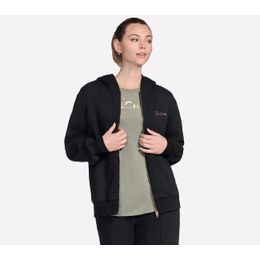Skechers Damen Trainingsjacke "SKECH-SWEATS SIGNATURE FZ HOODIE", schwarz, Gr. M, Obermaterial: 70% Baumwolle, 30% Polyester, Jacken