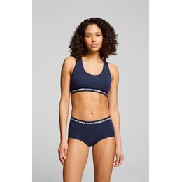 Puma Damen Sport-Bustier "Puma WOMEN RACER BACK TOP 1P HANG", Gr. M, blau, Single Jersey, Obermaterial: 57% Baumwolle, 38% Modal, 5% Elasthan, BHs,