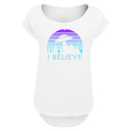 F4NT4STIC Damen T-Shirt "I BELIEVE UFO Alien Raumschiff Retro", wei&szlig;, Gr. S, Obermaterial: 100% Baumwolle, Shirts, Premium Qualit&auml;t