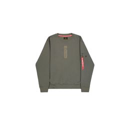 Herren Sweater "Alpha PP Sweatshirt", gr&uuml;n, Gr. S, Alpha Industries, Obermaterial: 80% Baumwolle, 20% Polyester, Sweatshirts