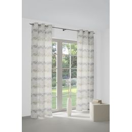 Vorhang WIRTH, B:132cm H:145cm, beige, Jacquard, Baumwolle, Polyester, Wohnzimmer, Gardinen, "Kairo"