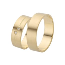 Firetti Damen Trauring "Schmuck Geschenk Gold 375 Hochzeit Ehering Trauring "LIEBE"", 21, 0,02 SI = kleine Einschl&uuml;sse mit Brillanten, Gelbgold 375,