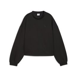 Puma Damen Sweatshirt "Wardrobe Essentials Oversized Sweatshirt Damen", schwarz, Gr. S, Obermaterial: 77% Baumwolle, 23% Polyester, Sweatshirts