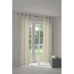 Vorhang Adam, B:145cm H:175cm, beige, Jacquard, Baumwolle (Bio-Baumwolle), Wohnzimmer, Gardinen, "Little Parrot", aus 100% Bio-Baumwolle