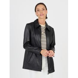 JCC Damen Lederjacke "3102218", schwarz, Gr. 44, Oberstoff: 100% Schafsleder. Innenfutter: 100% Polyester. &Auml;rmelfutter: 100% Polyester, Jacken