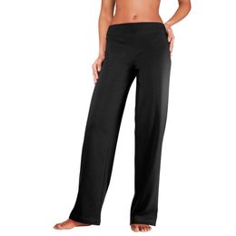 Vivance Damen Homewearhose, Gr. 56, schwarz, Strick, Obermaterial: 60% Baumwolle, 40% Polyester, unifarben, Basic, Hosen, mit geradem Bein, Loungewear