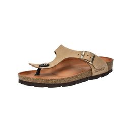 Rohde Damen Zehentrenner "Rohde Pantoletten Nubukleder", Gr. 37, beige, Nubukleder, Schuhe