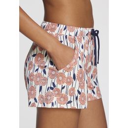 Damen Pyjamashorts, VIVANCE DREAMS BY LASCANA, Gr. 32, orange, Single Jersey, Obermaterial: 50% Baumwolle, 50% Viskose, gemustert, Hosen, mit sch&ouml;nem