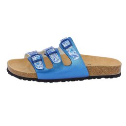 Lico Damen Pantolette "Pantolette Bioline Flower", Gr. 41, blau, Synthetik, Schuhe