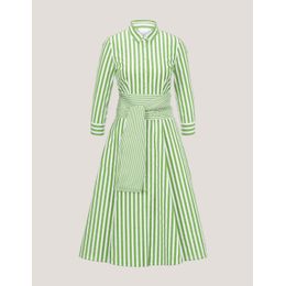 Madeleine Mode MADELEINE Damen Sommerkleid "Kleid Gestreiftes Hemdblusenkleid mit Bindesch&auml;rpe", wei&szlig;, Gr. 44, Obermaterial: 91% Baumwolle CO. 9% Polyamid PA.,