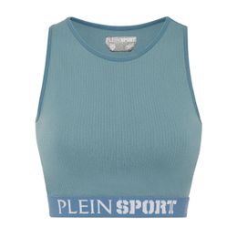 Plein Sport Damen Lauftop "Logo"18, petrol, Gr. M, Obermaterial: 94% Polyamid, 6% Elasthan, Tops