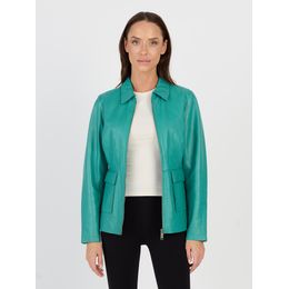 JCC Damen Lederjacke "3102222", blau, Gr. 44, Obermaterial: 100% Lammleder. Innenfutter: 100% Polyester, Jacken