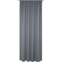 Vorhang WIRTH, B:132cm H:255cm, blau, Jacquard, Baumwolle, Polyester, Wohnzimmer, Gardinen, "Torbole"
