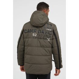 CAMP DAVID Herren Winterjacke, grün, Gr. L, bedruckt, bestickt, Material: 100% Polyester, Futter: 100% Polyester, Füllung: 100% Polyester, Jacken,