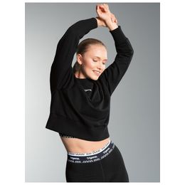 TRIGEMA Damen Sweatshirt "TRIGEMA Cropped Sweatshirt in leichter Qualität", schwarz, Basic, Gr. XS, 50% Baumwolle, 50% Polyester, Sweatshirts